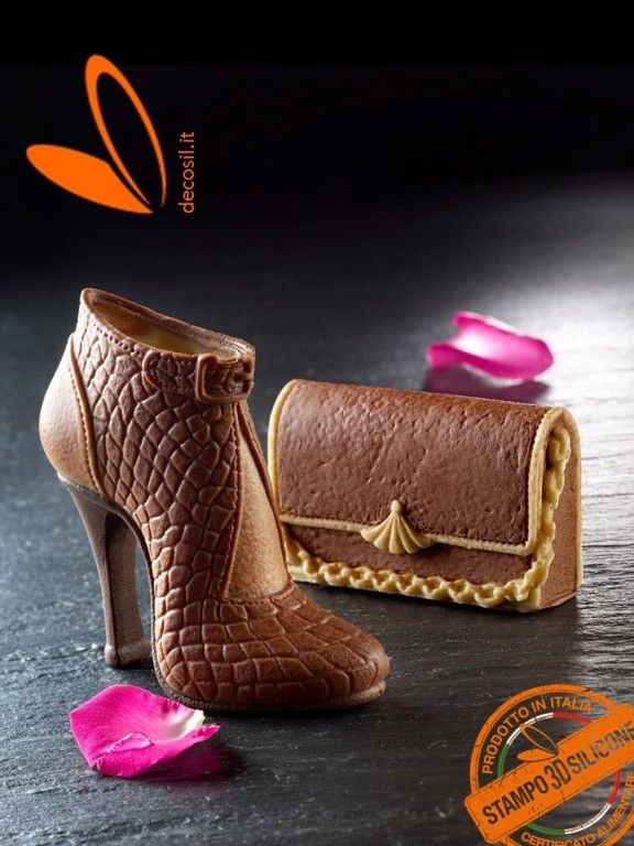 Stampo scarpa tronchetto da donna in cioccolato